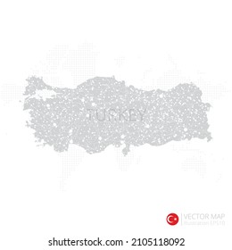 Turkey Grey Map Isolated On White Stock Vector (Royalty Free ...