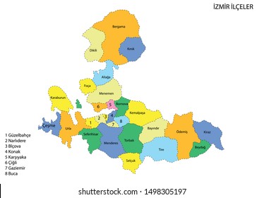 Turkey Izmir Drawing District Maps Stock Vector (Royalty Free ...