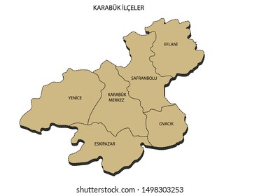 Turkey Karabuk Drawing District Maps 스톡 벡터(로열티 프리) 1498303247 ...
