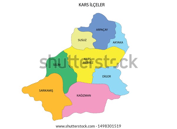 Turkey Kars District Map Drawing Stock Vector (Royalty Free) 1498301519 ...