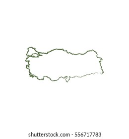 Turkey Line Map Vector Icon Stock Vector (Royalty Free) 556717783 ...