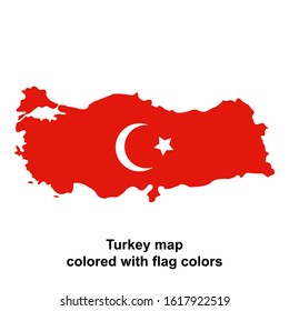 Turkey Map Colored Flag Colors Isolated Stock Vector (Royalty Free ...