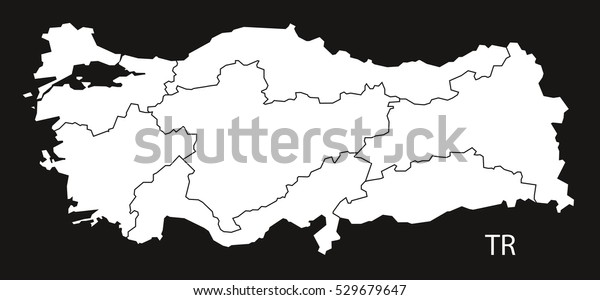 「Turkey Map Regions Black White」のベクター画像素材（ロイヤリティフリー） 529679647 ...