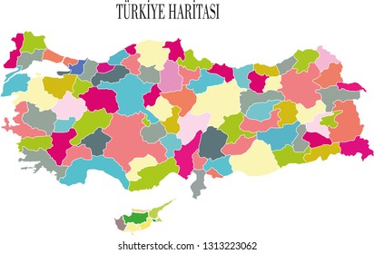 Turkey Map Vector Turkey Provinces Regions Stock Vector (Royalty Free ...