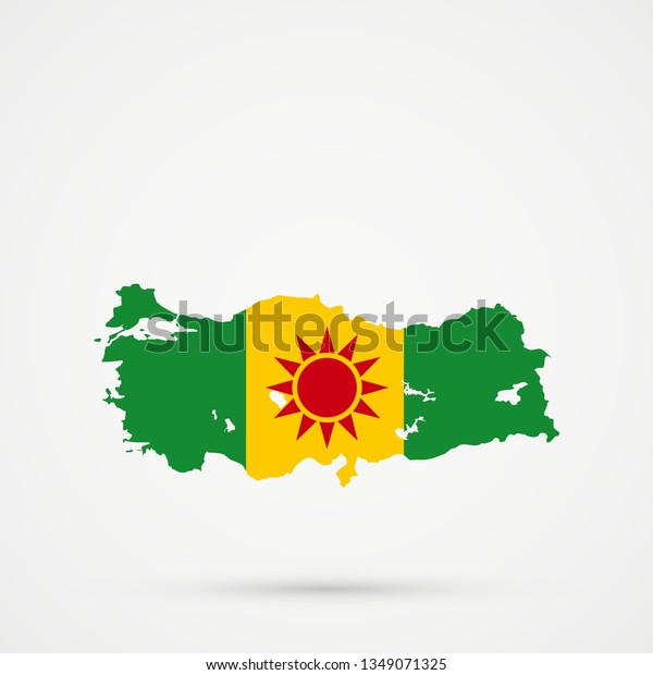 Turkey Map Zazas Ethnic Groups Flag Stock Vector (Royalty Free ...