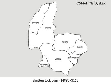 Turkey Osmaniye District Map Vector Stock Vector (Royalty Free ...