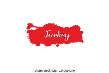 Turkey Outline Map Country Shape Stock Vector (Royalty Free) 1249039240