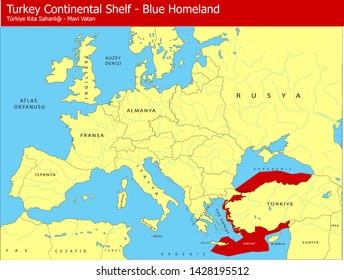 Turkey Sea Border Vector Map Stock Vector (Royalty Free) 1428195512 ...