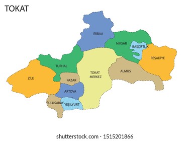 Turkey Tokat Drawing District Maps Stock Vector (Royalty Free ...