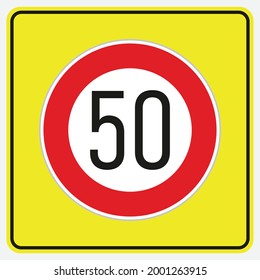 Turkey Traffic Sign Maximum Speed Limit Stock Vector (Royalty Free ...