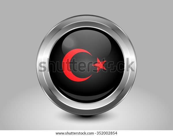 Turkey Variant Flag Metal Round Icons Stock Vector (Royalty Free ...