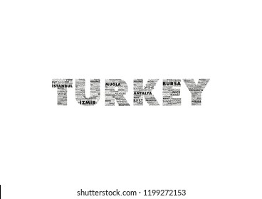 Turkey Word Cloud Concept Made Point Stock Vector (Royalty Free ...