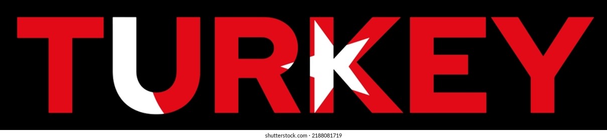 Turkey Word Flag Style Vector Stock Vector (Royalty Free) 2188081719 ...