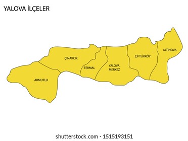 Turkey Yalova District Map Drawing Stock Vector (Royalty Free ...