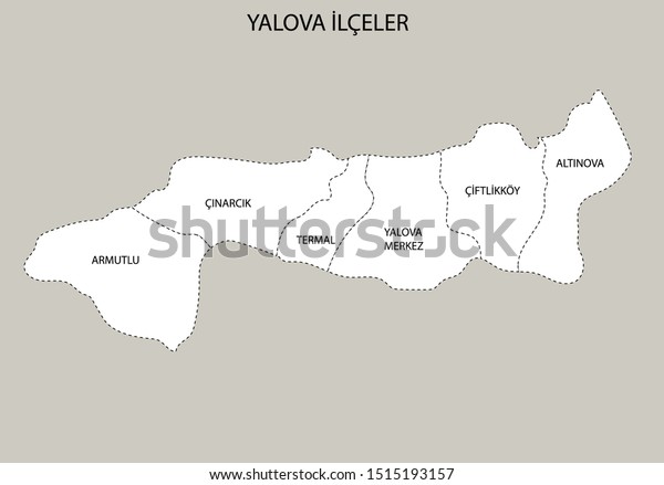 Turkey Yalova District Map Drawing Stock Vector (Royalty Free) 1515193157 | Shutterstock