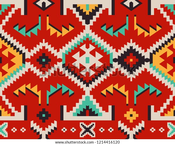 Turkish Ethnic Pattern Seamless Tribal Background Stock Vector (Royalty ...