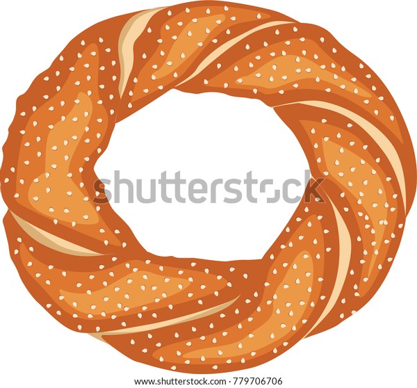 Turkish Fast Food Simit Vector Stock Vector (Royalty Free) 779706706 ...