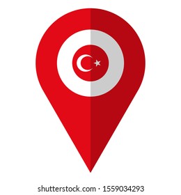 Turkish Flag Location Map Pin Icon Stock Vector (Royalty Free ...