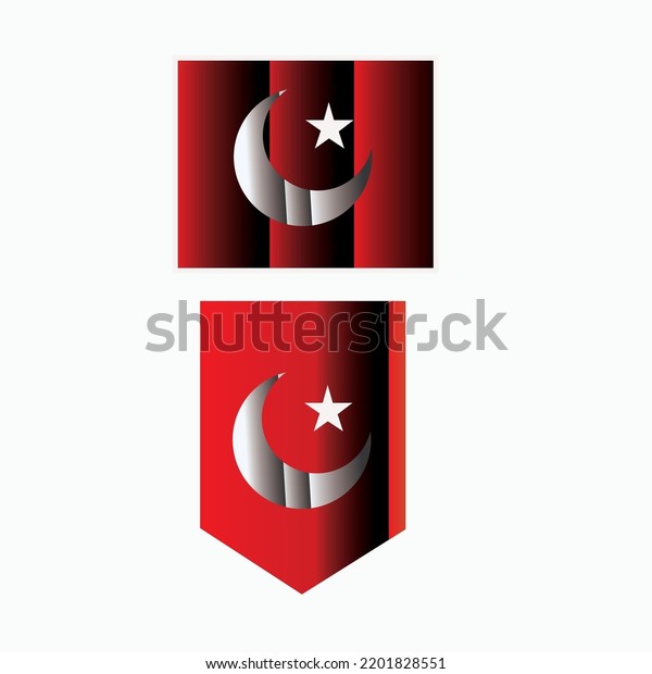 Turkish Flag Pin Badge White Transparent Stock Vector (Royalty Free ...