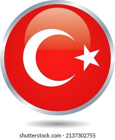 Turkish Flag Round 3d Profile Picture Stock Vector (Royalty Free ...