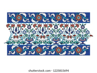 Turkish Floral Border Stock Vector (Royalty Free) 1225815694 | Shutterstock