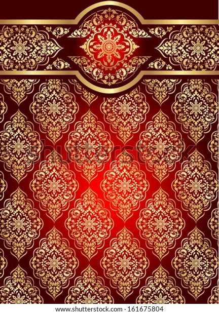 Turkish Gold Patterns On Red Background Stock Vector (Royalty Free ...
