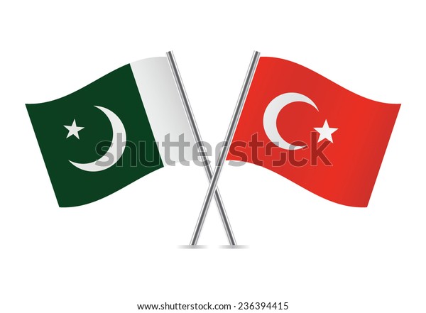 Turkish Pakistan Flags Vector Illustration Stock Vector (Royalty Free ...