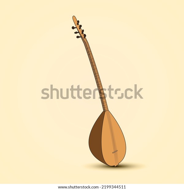Turkish Stringed Musical Instrument Baglama Reed Stock Vector (Royalty ...