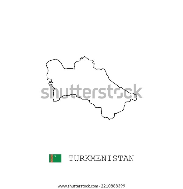 Turkmenistan Vector Map Outline Line Linear Stock Vector (Royalty Free ...