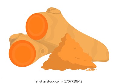 Turmeric Vector Isolated Fresh Herbal Ingredient Stock Vector (Royalty ...