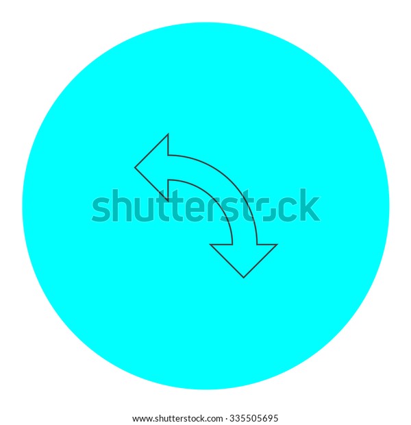 Turn Arrow Black Outline Flat Icon Stock Vector (Royalty Free ...