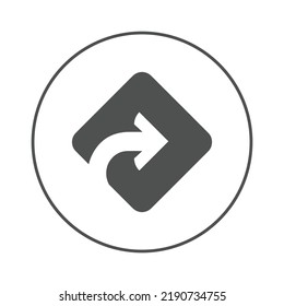 Turn Arrow Direction Right Icon Circle Stock Vector (Royalty Free ...