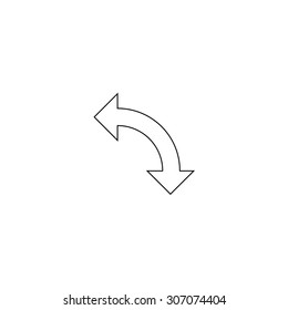Turn Arrow Outline Black Simple Vector Stock Vector (Royalty Free ...