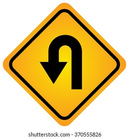 Turn Back Road Sign Stock Vector (Royalty Free) 370555826 | Shutterstock