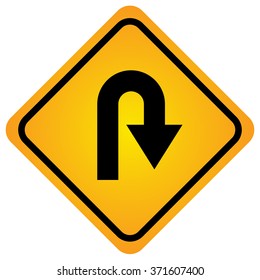 Turn Back Road Sign Stock Vector (Royalty Free) 371607400 | Shutterstock
