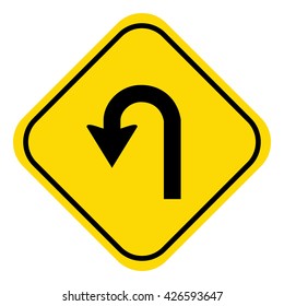 Turn Back Road Sign Stock Vector (Royalty Free) 426593647 | Shutterstock