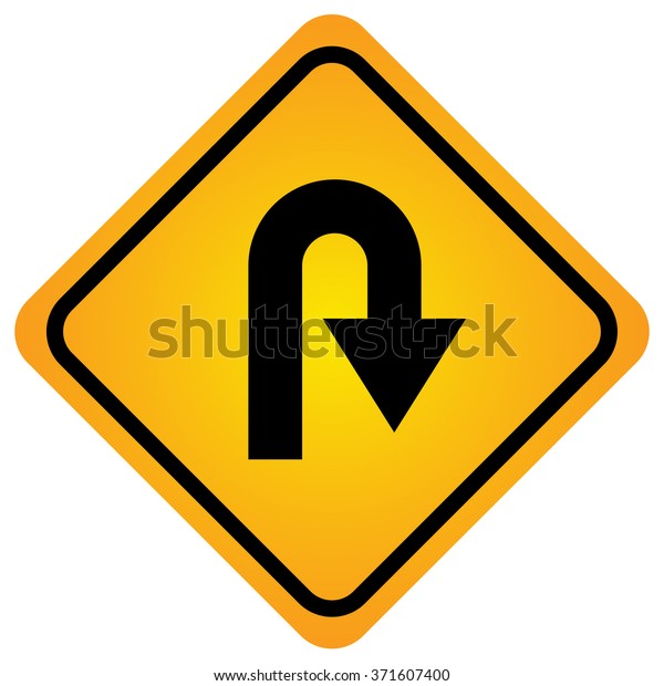Turn Back Road Sign Stock Vector (Royalty Free) 371607400 | Shutterstock