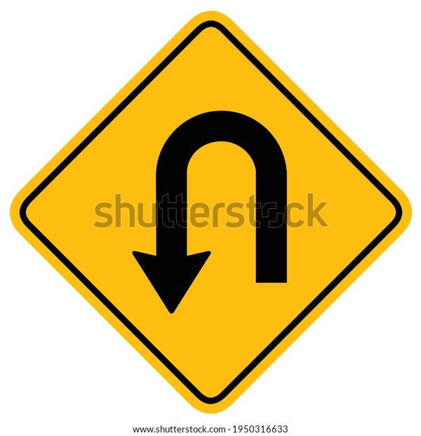 Turn Back Road Sign Black On Stock Vector (Royalty Free) 1950316633 ...