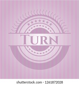 Turn Badge Pink Background Stock Vector (Royalty Free) 1261872028 ...