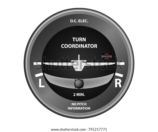 Turn Coordinator Aircraft Vector Instrument Indicator Stock Vector ...