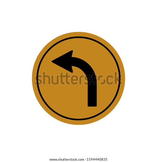 Turn Left Arrow Traffic Signal Icon Stock Vector (Royalty Free ...