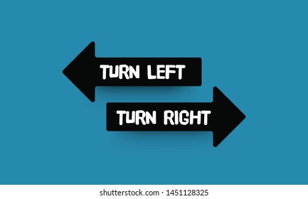 Turn Left Right Arrows Opposite Directions Stock Vector (Royalty Free ...