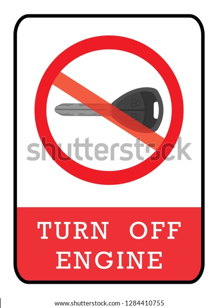 Turn Off Engine Iconno Key Signvector Stock Vector (Royalty Free ...