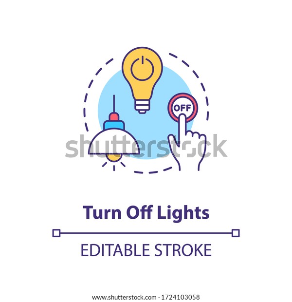Turn Off Light Concept Icon Hand Stock Vector (Royalty Free) 1724103058