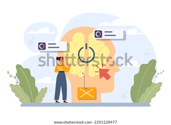 Turn On Concept Character Presses Switch Stock Vector (Royalty Free ...