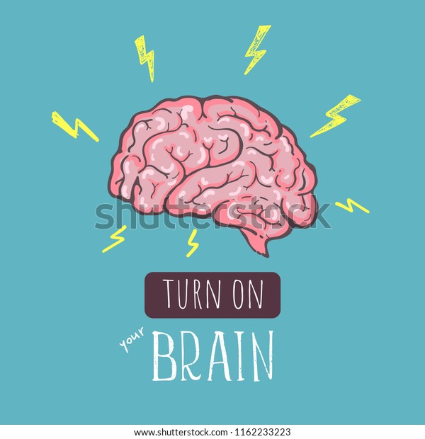Turn On Your Brain Typography Slogan Stock Vector (Royalty Free ...