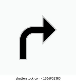 Turn Right Arrow Iconsymbol Vector Logo Stock Vector (Royalty Free ...