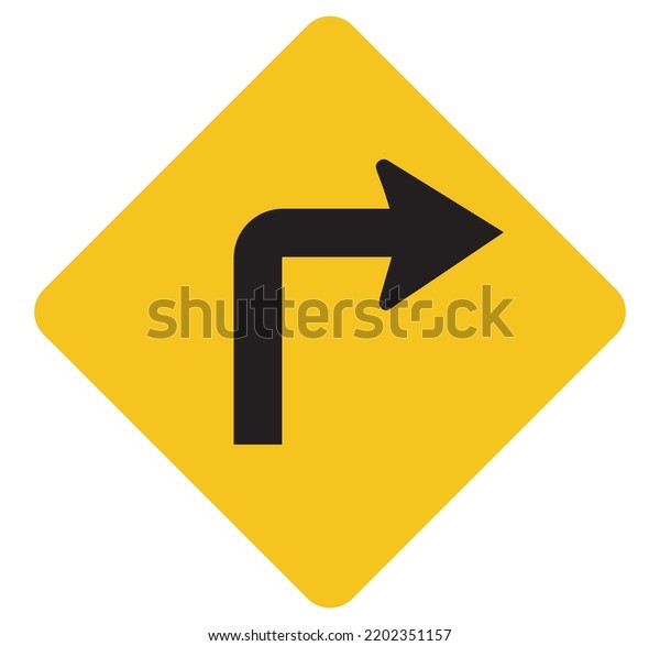 Turn Right Road Vector Sign Stock Vector (Royalty Free) 2202351157 ...