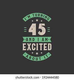 Im Turning 43 Excited About 43: เวกเตอร์สต็อก (ปลอดค่าลิขสิทธิ์ ...