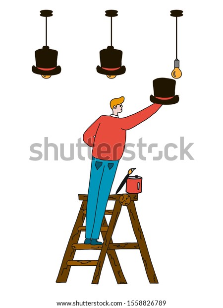 Turning Worn Out Hat Into New Stock Vector (Royalty Free) 1558826789 ...